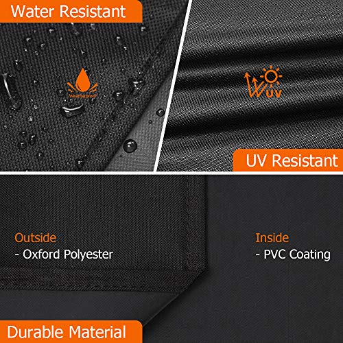 iCOVER 65 Inch 600D Heavy-Duty Water Proof Black Canvas BBQ Barbecue Grill Cover for Gas and Charcoal Combination Style Grill for Brinkmann Char-Broil Nexgrill Char-Griller