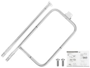 hisencn 65032 burner tube set for weber q300, q320, q3000, q3200 gas grills, 304 stainless steel grill burner kit replacement for weber q series 60036, 80385, 13122, 404341, 57060001, 586002