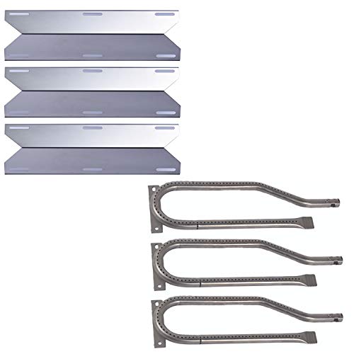 Htanch SN1231(3-Pack) SA3361(3-Pack) 15 13/16" Stainless Steel Heat Plate and Burner for Jenn Air 720-0336,720-0337,720-0511, 720-0512, 720-0339 Gas Grill