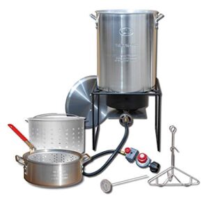 king kooker propane outdoor fry boil package with 2 pots, silver, one size (12rtfbf3)