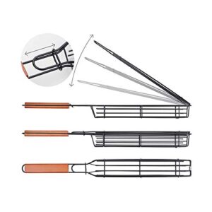 Kabob Grilling Baskets Grilling Basket and Pellet Smoker Tube, BBQ Grill Accessories set of 4 with 12” Stainless Steel Hot/Cold Smoker Tube Grills, BBQ Smoker Rotisserie Basket for Grilling Vegetables