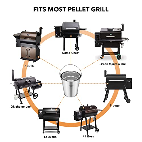 Stanbroil Grill Grease Drip Bucket with 10-Pack Disposable Foil Liners, Wood Pellet Grills Replacement for Traeger, Pit Boss, Camp Chef, Louisiana, Replacement Parts for Traeger HDW152 BAC407z