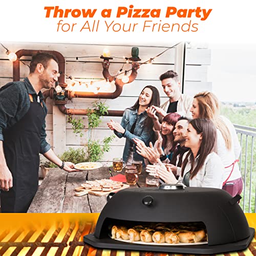 Geras Pizza Oven Outdoor for Grill - Grill Top Pizza Oven For Outside - Pizza Stone, Pizza Peel Kit - Small Portable Home Backyard BBQ Pizzas Maker Charcoal Grill, Pellet, Propane Gas and Wood Fire