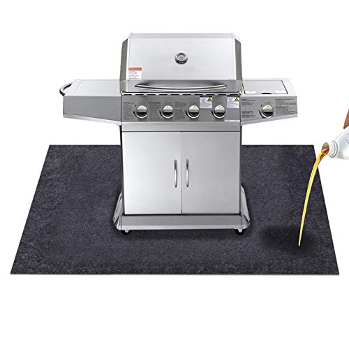 Under Grill Mat,Grilling Gear for Gas and Electric Grill, Absorbent Fabric Material, Washable,Reusable Floor Mat to Protect Decks and Patios from Grease Splatter (F:36inches x 54inches)