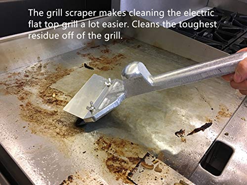 LRui Grill Scraper Heavy Duty Griddle Scraper Set with 5 Replacement Blades Flat Top Grill Accessories Griddle Cleaning Kit,for Outdoor Grill Cleaning