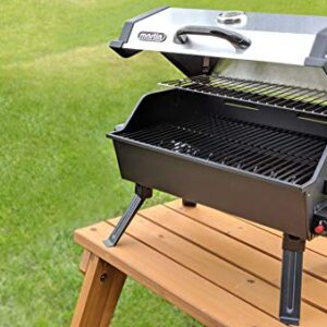 MARTIN Portable Propane Bbq Gas Grill 14,000 Btu Porcelain Grid with Support Legs and Grease Pan