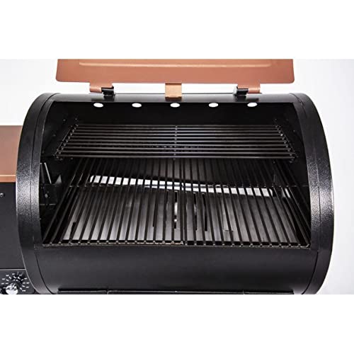 Lexington 540 square inch wood pellet grill with a meat probe and a flame broiler (38.70 x 24.00 x 42.50 Inches, Bronze)