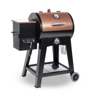 Lexington 540 square inch wood pellet grill with a meat probe and a flame broiler (38.70 x 24.00 x 42.50 Inches, Bronze)