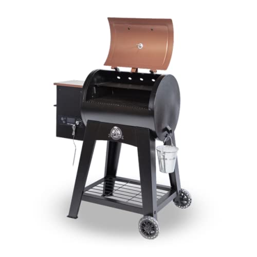 Lexington 540 square inch wood pellet grill with a meat probe and a flame broiler (38.70 x 24.00 x 42.50 Inches, Bronze)