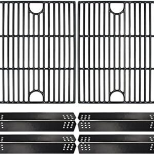 Hongso 17" Cooking Grill Grates and 14 9/16" Heat Plates Replacement Parts for Nexgrill 720-0830H, 720-0697E, Members Mark 720-0830F, Uberhaus 780-0003