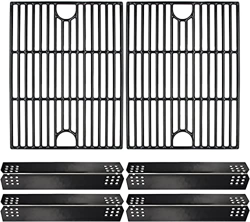 Hongso 17" Cooking Grill Grates and 14 9/16" Heat Plates Replacement Parts for Nexgrill 720-0830H, 720-0697E, Members Mark 720-0830F, Uberhaus 780-0003