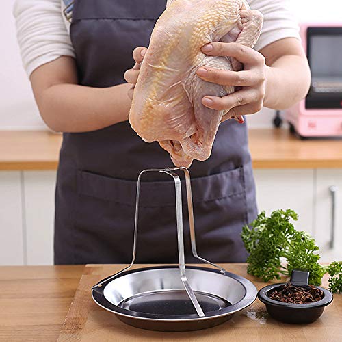 Chicken Roaster Rack,2 Pack Stainless Steel Beer Can Chicken Holder Vertical Roaster Rack Chicken Roasting Rack Roasting Pan for Grill Oven BBQ