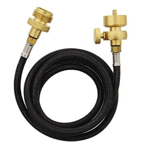 bisupply propane tank extension hose kit, 5ft long - gas hose extender line for flame torch weed burner bottle cylinder