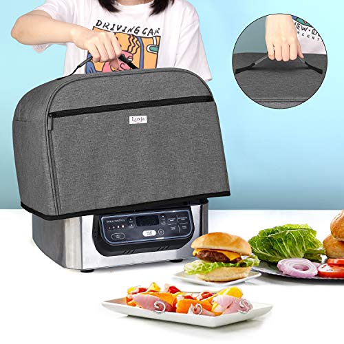 Luxja Dust Cover Compatible with Ninja Foodi Grill (AG301, AG302, AG400), Cover with Storage Pockets, Gray