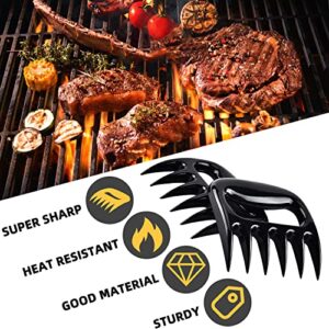 Auckway Meat Claws Meat Shredder for BBQ - Perfectly Shredded Meat, These are The Meat Claws You Need - Best Pulled Pork Shredder Claw x 2 for Barbecue, Grill (Black) (ACP09N)