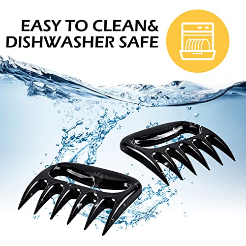 Auckway Meat Claws Meat Shredder for BBQ - Perfectly Shredded Meat, These are The Meat Claws You Need - Best Pulled Pork Shredder Claw x 2 for Barbecue, Grill (Black) (ACP09N)