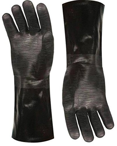 Artisan Griller BBQ & Smoker Gloves/Oven Mitt- Insulated Heat Resistant Grilling Fryer Kitchen Cooking Gloves. Great Barbecue Smoking Oyster Mitt–Long XL Waterproof, Oil and Fire resistant -(Size 10/XL – Black neoprene)