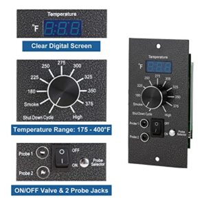 Digital Thermostat Kit, Replacement for Traeger Pro 20/22/34 Camp Chef Wood Pellet Grills - Digital Thermostat Controller Panel Kit with RTD Temperature Sensor and 2 Meat Probes