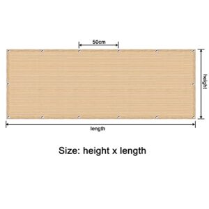 WUZMING Balcony Privacy Protective Screens, Outdoor Garden Fence Privacy Protection Weatherproof UV Protection, with Rope and Cable Ties (Color : Beige, Size : 60x420cm)