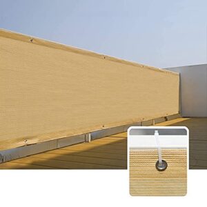 WUZMING Balcony Privacy Protective Screens, Outdoor Garden Fence Privacy Protection Weatherproof UV Protection, with Rope and Cable Ties (Color : Beige, Size : 60x420cm)