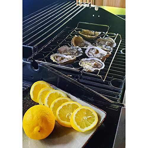 Cornucopia Oyster Grilling Racks (2-Pack); Stainless Steel Racks for Seafood Barbecue