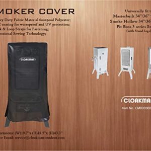 CLOAKMAN Premium Heavy-Duty Smoker Cover Applicable to Pit Boss 3 Series Smoker and Masterbuilt MPS230/Smoke Hollow 3615GW 34162G 3616DEW 34 in & 36 in Vertical Smokers COS-244