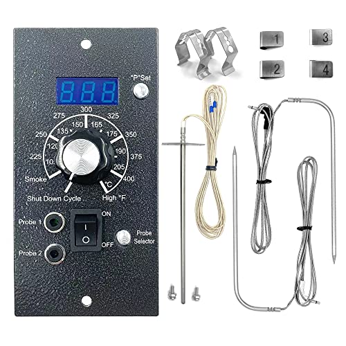 PID Control Board Replacement with Custmized Function for Digital Pro Controller (Item#365) with RTD Sensor, 2 Packs of Meat Probe.