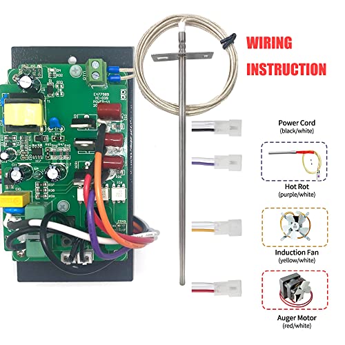 PID Control Board Replacement with Custmized Function for Digital Pro Controller (Item#365) with RTD Sensor, 2 Packs of Meat Probe.