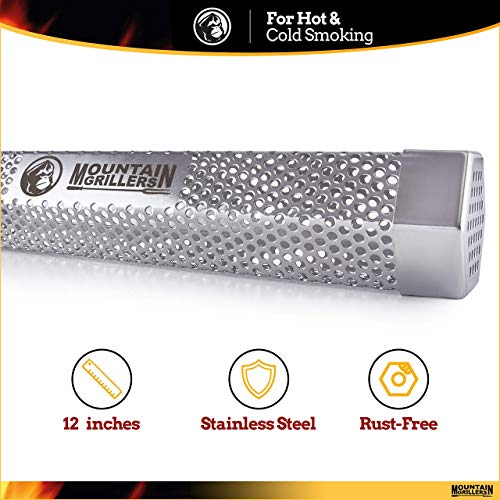 12-Inch Pellet Smoker Tube with Non Stick BBQ Grill Mat - pack