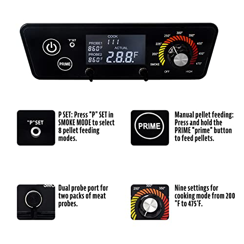 LCD Digital Thermostat Kit Replacement for Pit Boss Grills P7-340/700/1000 Compatible with Pit Boss Classic Austin XL Tailgater Control Board with 2*Meat Probes, RTD Temperature Probe