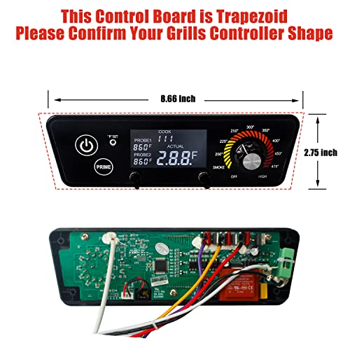 LCD Digital Thermostat Kit Replacement for Pit Boss Grills P7-340/700/1000 Compatible with Pit Boss Classic Austin XL Tailgater Control Board with 2*Meat Probes, RTD Temperature Probe