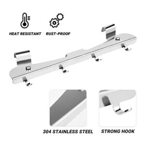 Skyflame Kettle Grill BBQ Tool Rack - Polished Stainless Steel Cutlery Tool Holder Compatible with 18.5" & 22.5" & 26.5" Weber Charcoal Grills - 4 Hooks Storage for Grilling & Cooking Utensils