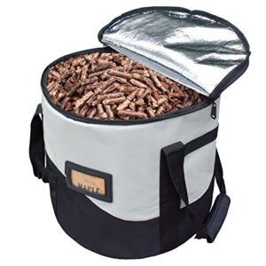 tohonfoo 20lbs fuel pellet storage bag - wood pellet container - smoker pellet dispenser - wood pellet storage bucket - anti-shock foam layer reduces wood pellets/charcoal chipping