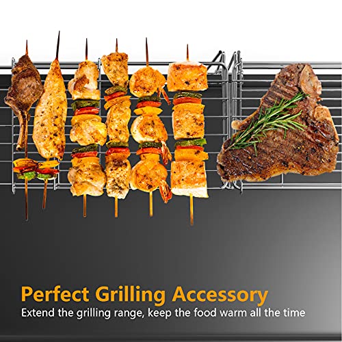 MixRBBQ Adjustable Griddle Warming Rack for Blackstone 17" 22" 28" 36" Griddles, Universal Cooking Grate BBQ Accessories Compatible with Camp Chef, Pit BOSS, Razor, Cuisinart, Royal Gourmet Griddles