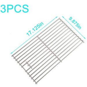 17 1/8" Cooking Grill Grates for Dyna-Glo DGE530GSP DGE530GSP-D, Members Mark 720-0882D, Nexgrill 720-0882A 720-0882S Replacement Parts, Charbroil 463234413 463234614 463234815, Stainless Steel, 3PCS