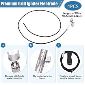 Grill Replacement Parts for Charbroil 4 Burner 463241113, 463449914 Gas Grill Models. Stainless Steel Pipe Burner Tube, Heat Plate Tent Shield, Crossover Tube and Grill Igniters Replacement Kit.