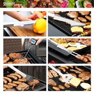 Royal Gourmet TF2006S 20pcs Stainless Steel Barbecue Grilling Accessories Set with Aluminum Case, Best for Outdoor Cooking, Camping and Backyard Barbecue, Silver