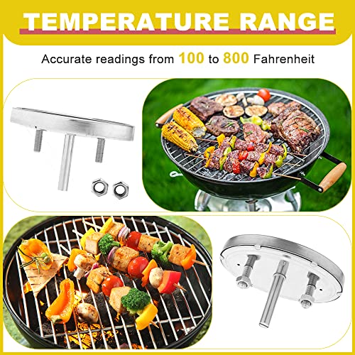 Mtsooning Grill Thermometer Replacement for Nexgrill Brinkmann Charmglow, 3 Inch BBQ Gauge Stainless Steel Heat Indicator, Oval Barbecue Temperature