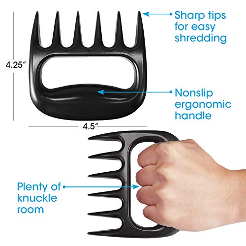 Unicook BBQ Claws 2 Pack, Shredder Claws to Shred Lift & Carve Pork, Turkey, Chicken, Brisket, Ham - Barbecue Utensil Tool for BBQ Grilling Smoking Roasting, Black