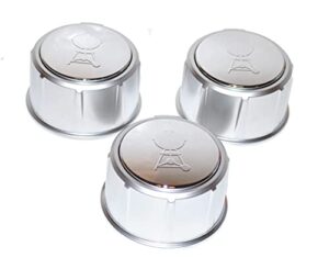 weber 68845 3pk 2-1/2" chrome plated control knobs for spirit 335 model years 2019+ (with up front controls).