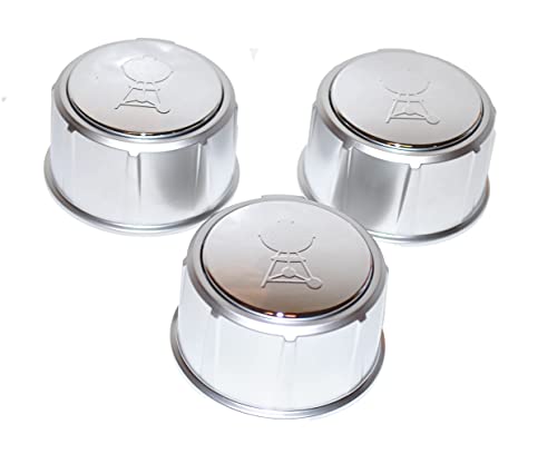 Weber 68845 3pk 2-1/2" Chrome Plated Control Knobs for Spirit 335 Model Years 2019+ (with Up Front Controls).