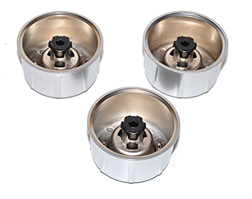 Weber 68845 3pk 2-1/2" Chrome Plated Control Knobs for Spirit 335 Model Years 2019+ (with Up Front Controls).