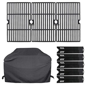 hisencn 57 inch heavy duty gas grill cover and grill heat plates cooking grid for dynaglo dgf510sbp, dgf510ssp, dgf510ssp-d