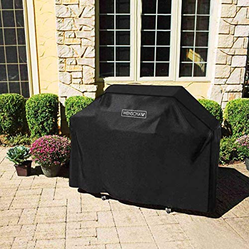 58 Inch BBQ Grill Cover, Wenscha Premium Grill Covers Fully Waterproof, 58x24x48 Inches, UV & Fade & Rip Resistant, Fits Most Brands of Grill - Black