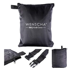 58 Inch BBQ Grill Cover, Wenscha Premium Grill Covers Fully Waterproof, 58x24x48 Inches, UV & Fade & Rip Resistant, Fits Most Brands of Grill - Black