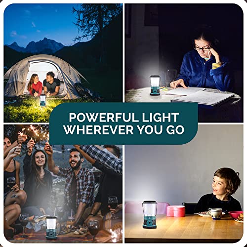 Blazin' Sun 1500 Lumen | Led Lanterns Rechargeable with Power Bank | Hurricane, Emergency, Storm, Power Outage Light | 85 Hour Runtime (Teal)