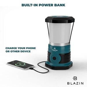 Blazin' Sun 1500 Lumen | Led Lanterns Rechargeable with Power Bank | Hurricane, Emergency, Storm, Power Outage Light | 85 Hour Runtime (Teal)