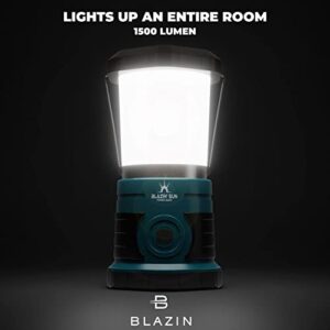 Blazin' Sun 1500 Lumen | Led Lanterns Rechargeable with Power Bank | Hurricane, Emergency, Storm, Power Outage Light | 85 Hour Runtime (Teal)