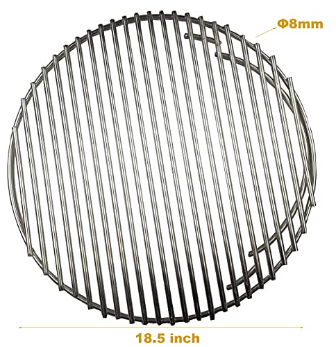 soldbbq 18 1/2" Dia, 8MM Stainless Steel Round Grid Single Side Hinged Cooking Grate Replacement for Large Big Green Egg, Char-Griller,Kamado Joe,Vision Grill VGKSS-CC2, B-11N1A1-Y2A Gas Grill