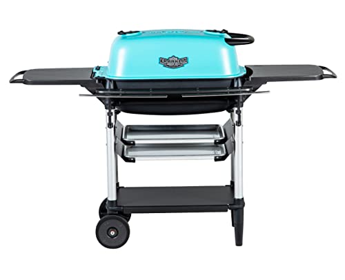 PK Grills BBQ Grill and Smoker Charcoal Grill Portable for Outdoor Barbeque Grilling Camping, Backyard, Patio, Cast Aluminium Grills, Teal, PK Aaron Franklin Addition